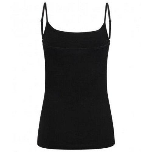 (M, Black) Skinni Fit Womens/Ladies Feel Good Spaghetti Vest on OnBuy