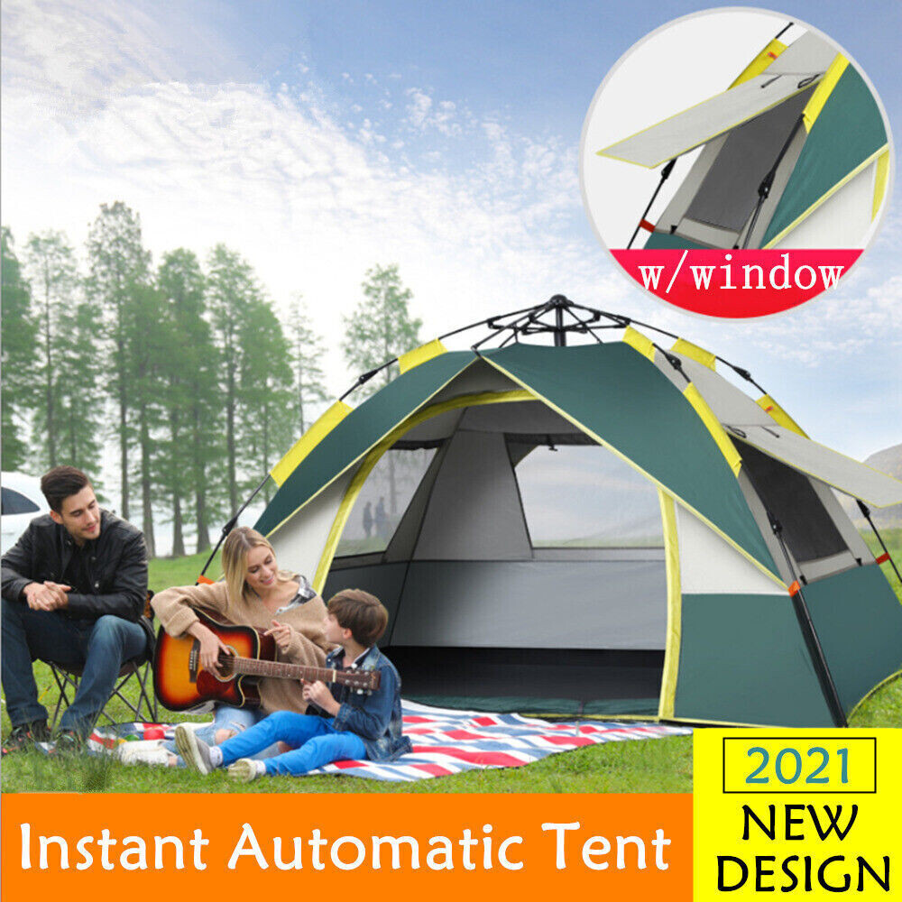Automatic Instant Pop Up Camping Tent Outdoor Hiking Shelter 3-4 Man on ...