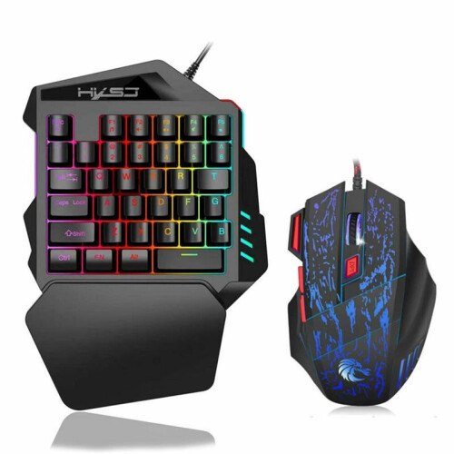 Single Hand One Handed Gaming Keyboard 35 Keys Rgb Backlit Mini Keypad ...