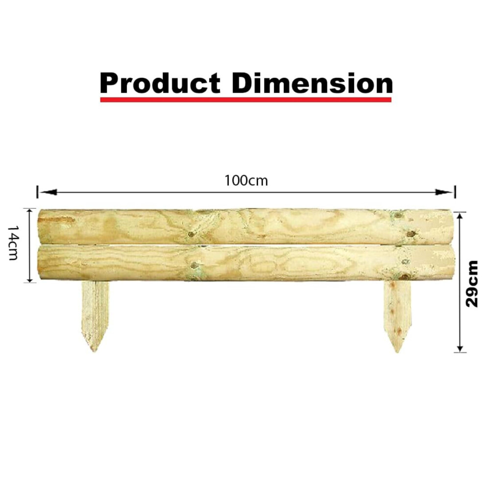 Wooden Garden Edging, Wooden Roll Log Border Edging Border Fencing on OnBuy