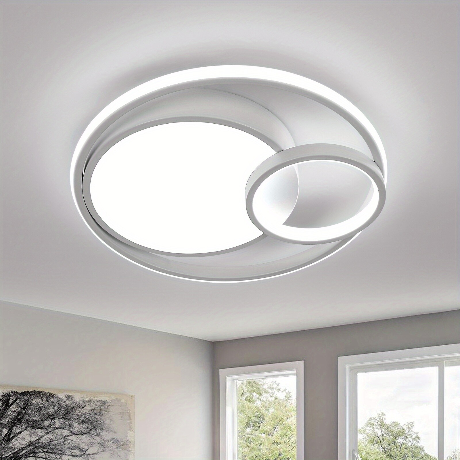 LED Modern White Ceiling Light, 4500K LED Ceiling Light on OnBuy