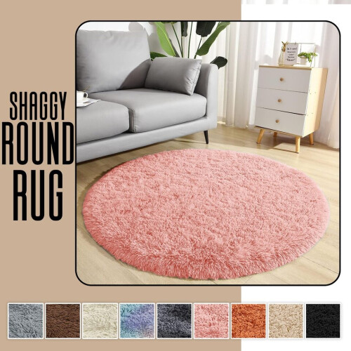CIRCLE ROUND SHAGGY RUGS FLUFFY 120x120 CM on OnBuy