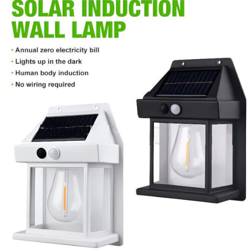 White Outdoor Solar Powered Wall Light Weatherproof Security Light on OnBuy