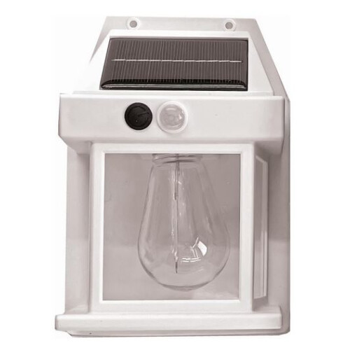 White Outdoor Solar Powered Wall Light Weatherproof Security Light on OnBuy
