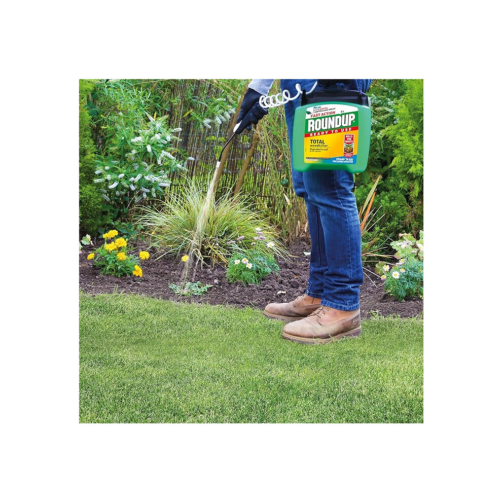 Roundup Fast Action Weedkiller Pump 'N Go Ready To Use Spray, 5 Litre ...