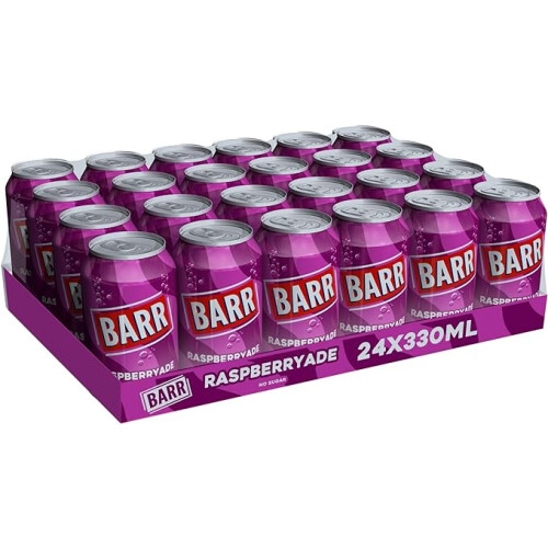 BARR since 1875, 24 Pack Sparkling Raspberryade, Low Sugar Raspberry ...