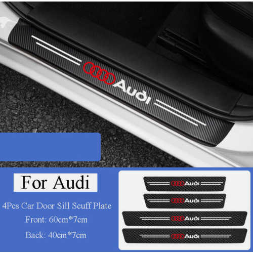 4Pcs For Audi Car Door Plate Sill Scuff Anti Scratch Decal Sticker ...