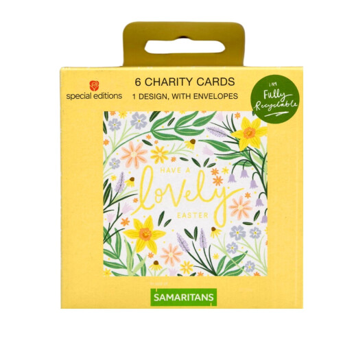 Pack Of 6 Samaritans Mini Lovely Floral Easter Cards Charity Greeting ...