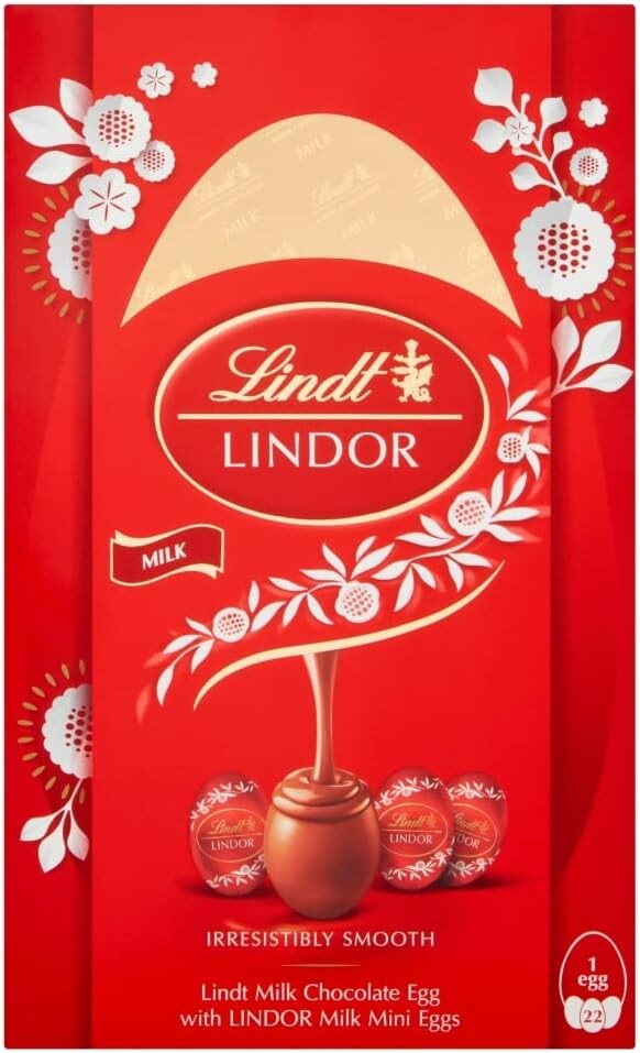 Lindt Lindor Milk Chocolate Easter Egg Medium 215g Contains Milk ...