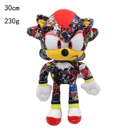 (C) 30cm NEW SONIC THE HEDGEHOG SOFT PLUSH TOYS SONIC ZOOM RAINBOW TOY ...