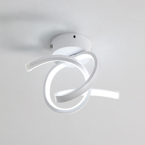 (White) 1pc LED Ceiling Light, 18W Curved Ceiling Light, Acrylic ...