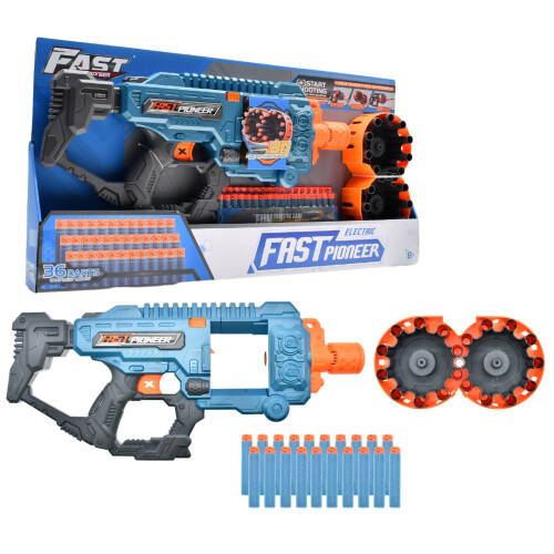 Fast Pioneer Electric Drum Load Soft Bullet Toy Gun - - on OnBuy