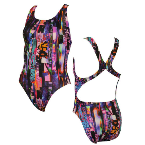 Maru Womens Kaleidoscope Swimming Costume Pacer Fast Back Swimsuit ...