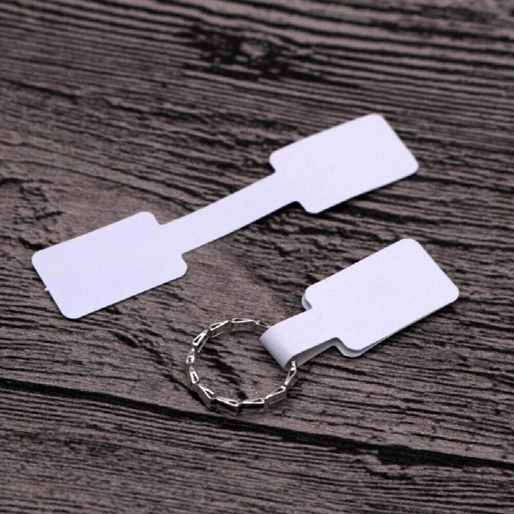 100Pcs/Lot Paper Jewelry Ring Stickers Display Packaging Label Tags 6x1 ...