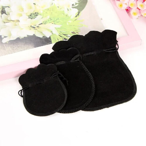 (black-about 9x12cm) 10pcs/lot 5x7cm/7x9cm/9x12cm Velvet Bag Drawstring ...
