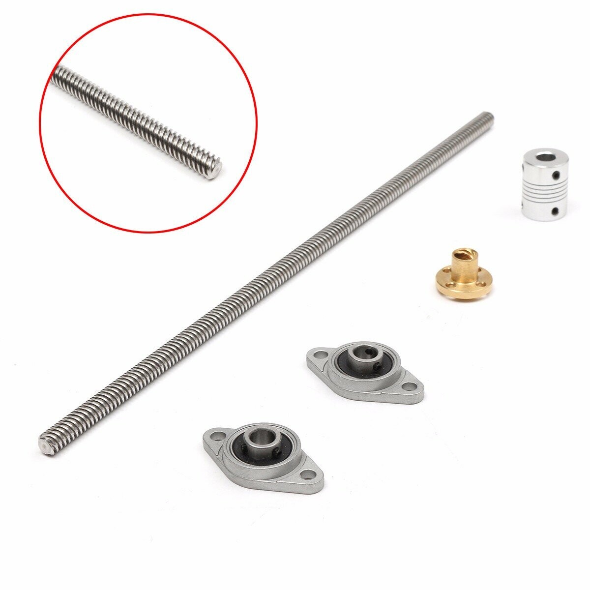 T8 300mm Lead Screw with Bearing Block and Shaft coupling on OnBuy