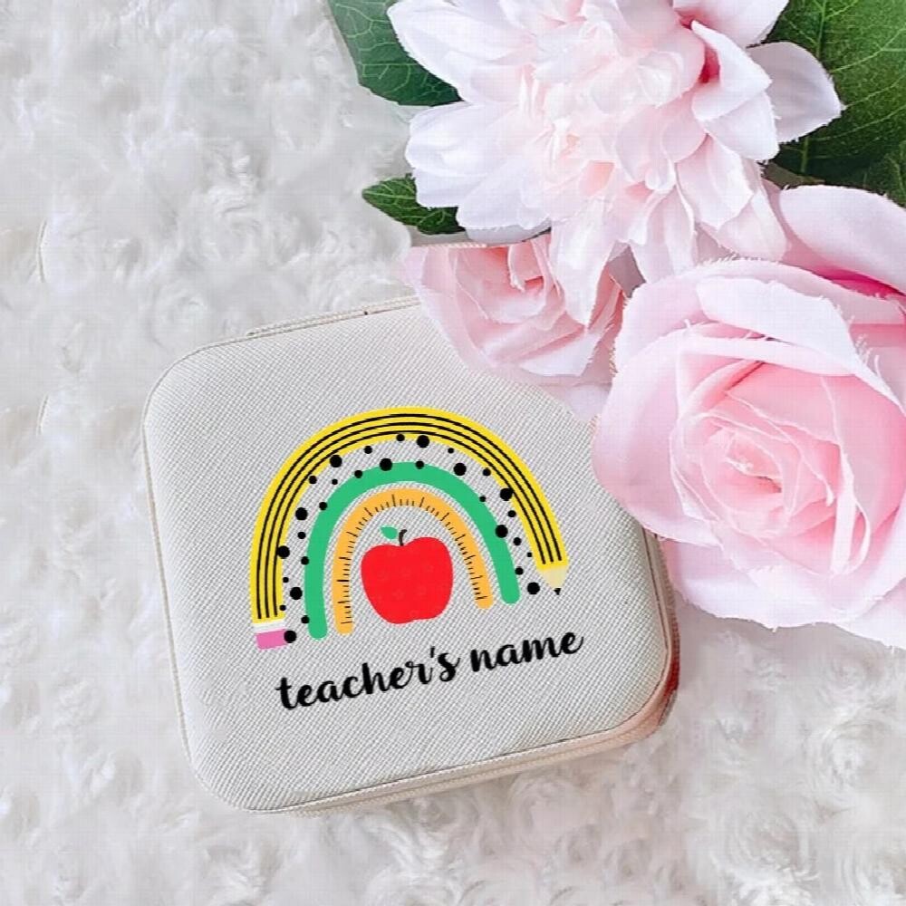Personalized Teacher Jewelry Box Rainbow Teacher's Jewellery Organizer ...