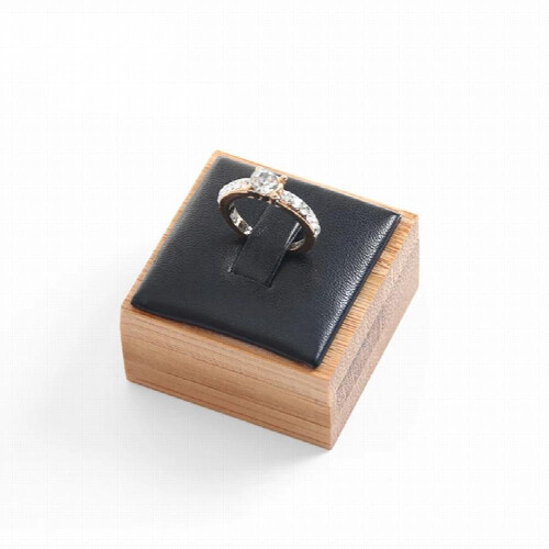 PU Leather Bamboo Rings Displays Stand Creative Square Rings Holder ...