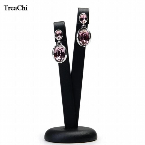 V Shape Display Stand / PU Leather Earring Display Holder Rack Jewelry ...