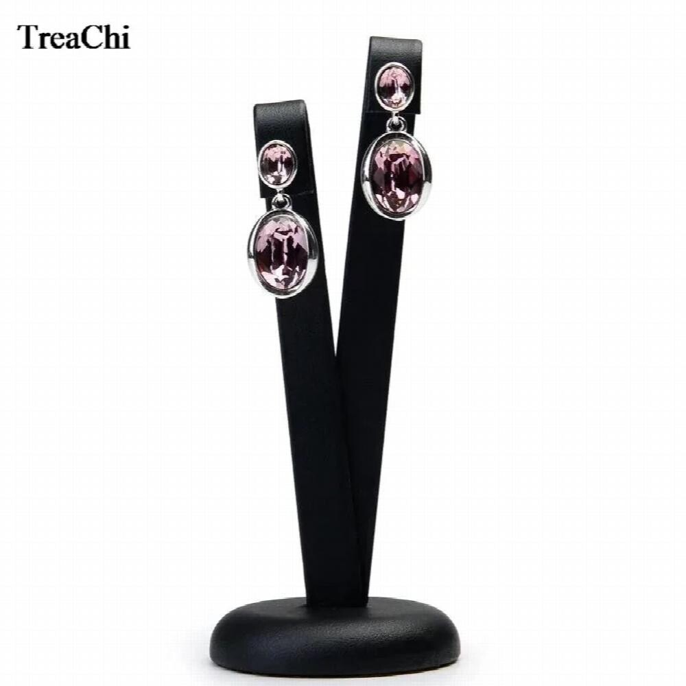 V Shape Display Stand / PU Leather Earring Display Holder Rack Jewelry ...