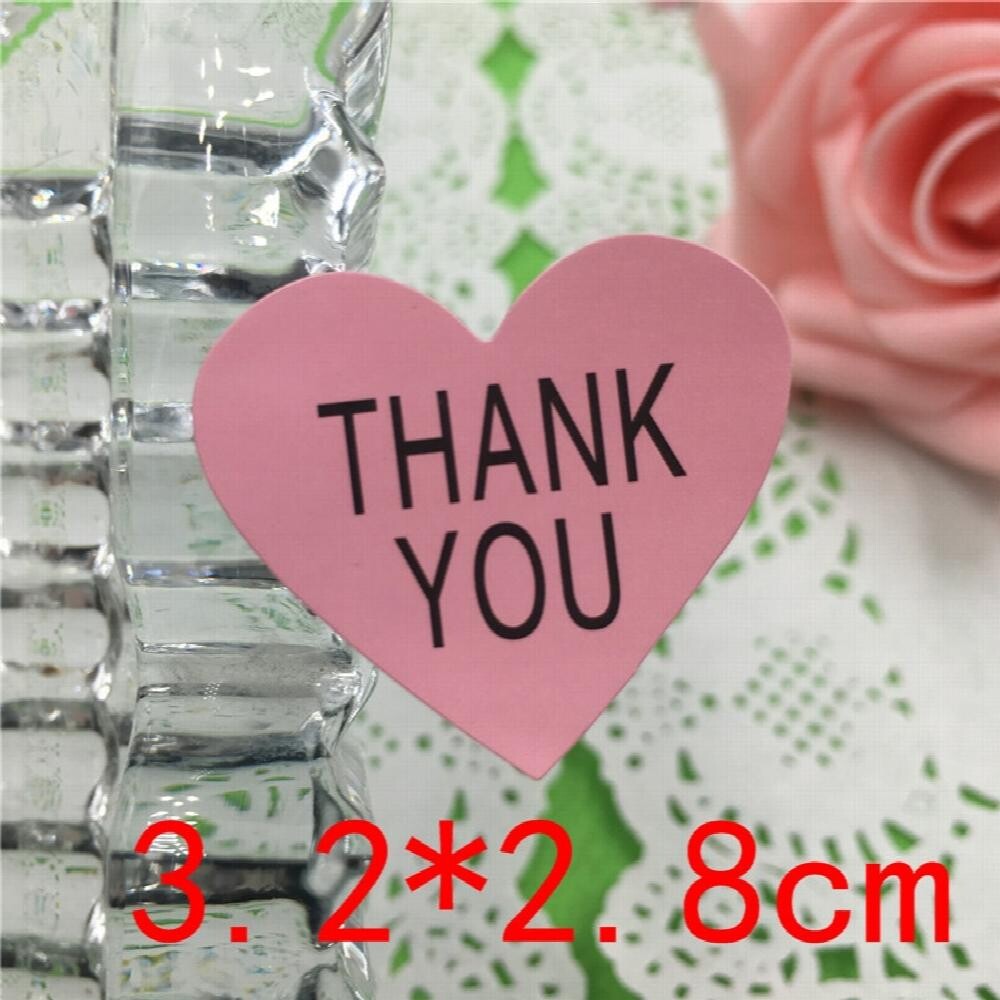 Colorful Heart Shape Paper Sticker Labels for Jewelry Box Weeding Candy ...