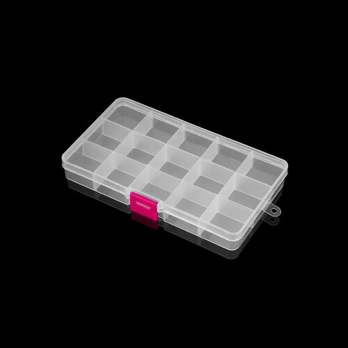 Transparent Grids Adjustable Rectangle Plastic Beads Storage Box Case ...
