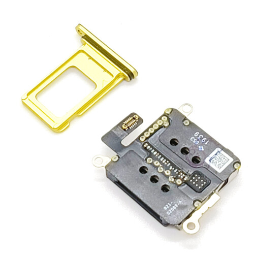 Dual Sim Tray Compatible With iPhone 11 Yellow With Sim Card Reader - 2 ...