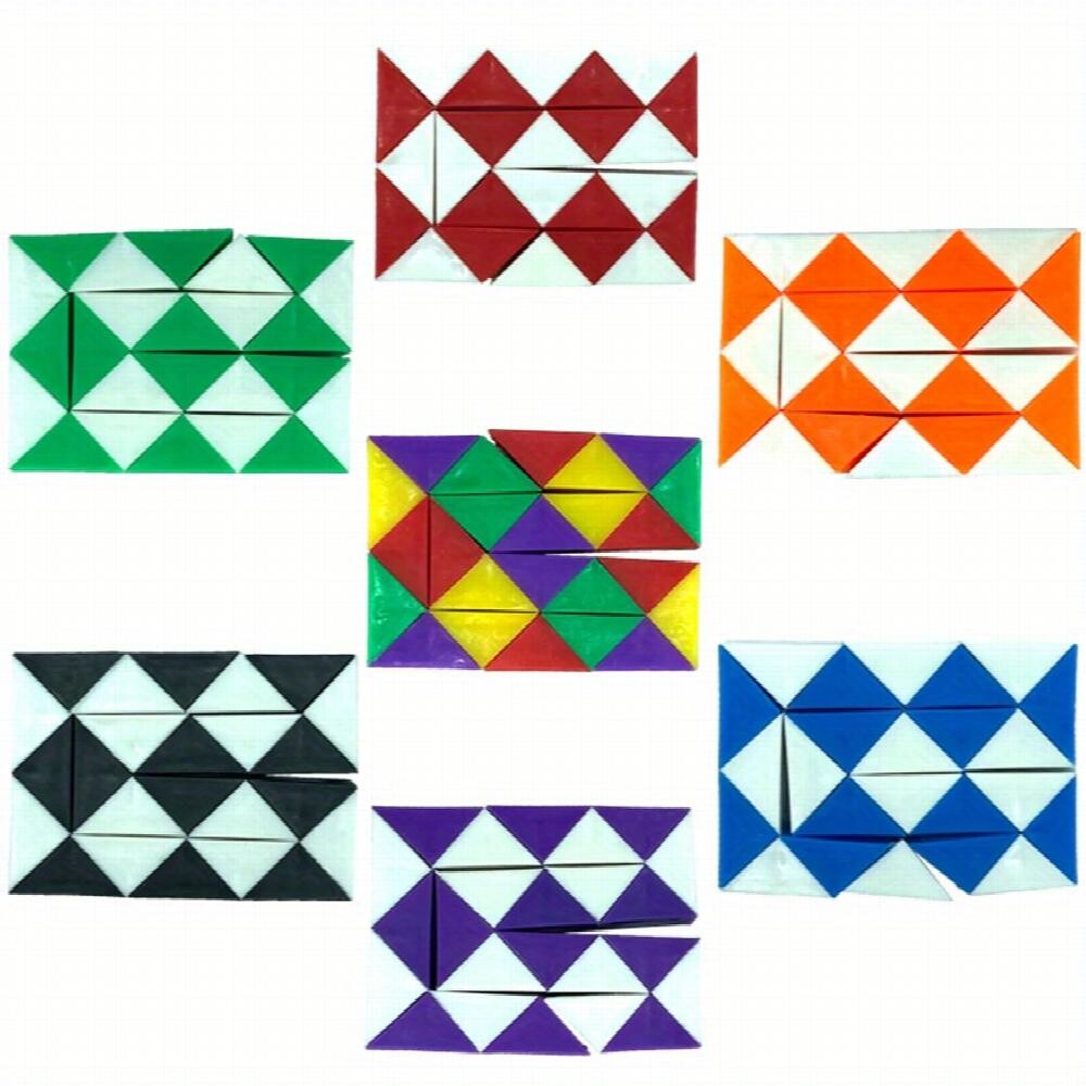 7Pcs Folding Magic Snake Ruler Puzzle Antistress Cube Educational Toy ...