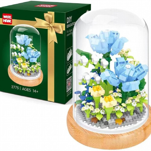 Creative DIY Plant Bouquet Brick Rose Immortal Flower Building Blocks ...