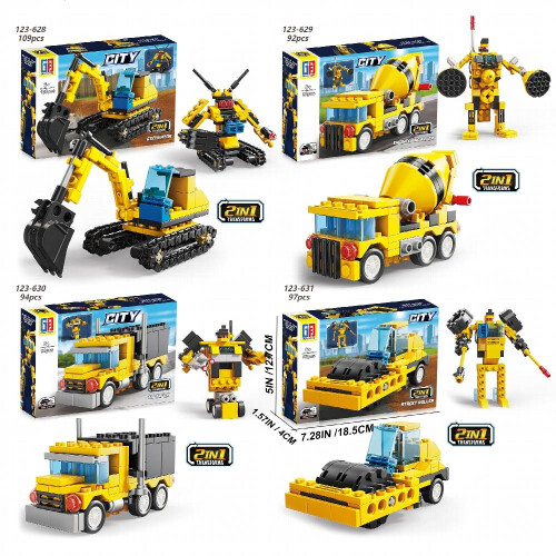 4 IN 1 Engineering Series Building Blocks Double Pullback Shooting Type ...