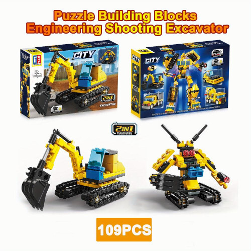 4 IN 1 Engineering Series Building Blocks Double Pullback Shooting Type ...
