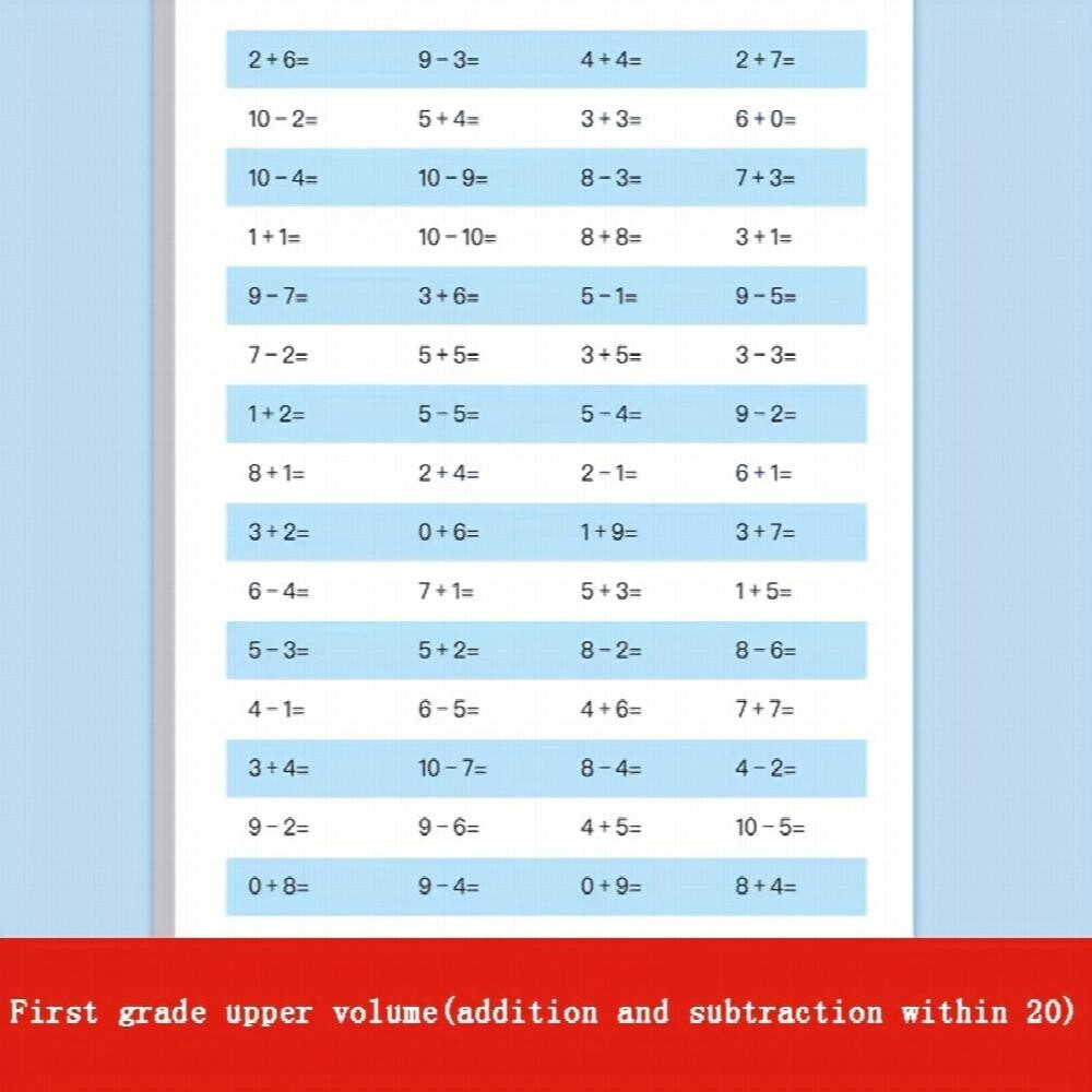Oral Arithmetic Practice Sheet For First And Second Students 30 Daily ...