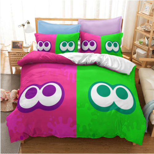 (Style 01, Double (200X200CM)/3PCS)) Splatoon Bedding Single Double ...