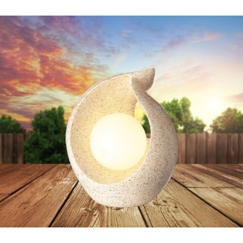 Garden Sculpture Solar Light With Globe Warm White LED Light 17x19cm on ...