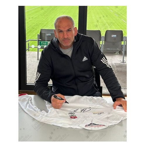 Martin Johnson Signed England Rugby Shirt: Champions Embroidery ...