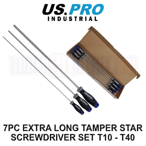 US PRO INDUSTRIAL Tools 7pc Extra Long Tamper Star Torx Screwdriver Set ...