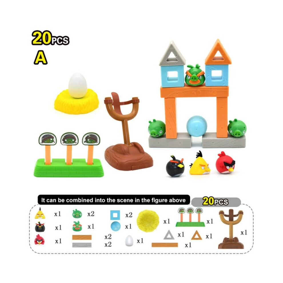 (Target Set, 33Pcs) 33Pcs Rage Birds Building Blocks Catapult Slingshot ...