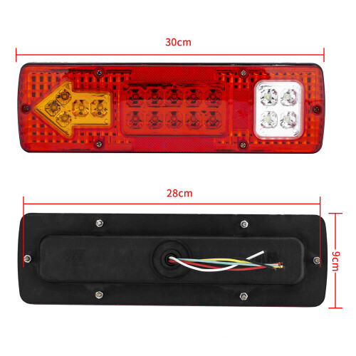 Tail Brake Light, 2 x 12V 19 LED Tail truck trailer lights rear lights ...