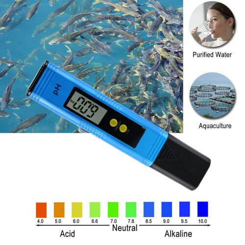 Pocket PH Meter Fish Tank Digital Water Tester Aquarium Pool Water Test ...