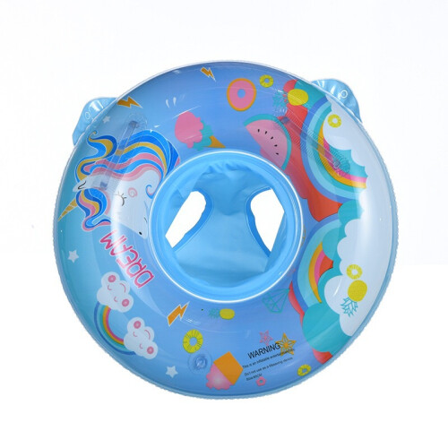 (Blue) Cartoon Childrens With Pants Pocket Inflatable Swimming Ring ...