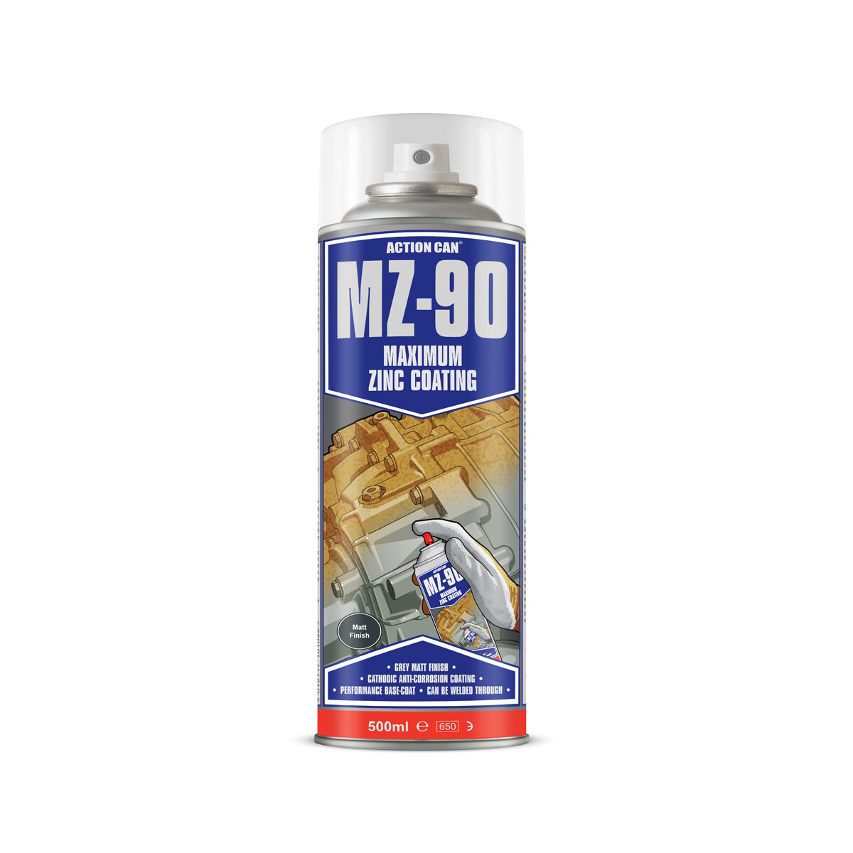Action Can MZ-90 Matt Finish Cold Zinc Galvanising Spray Paint Aerosol ...