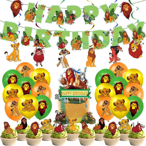 Lion Simba King Happy Birthday Balloon Set Latex Balloons Party ...