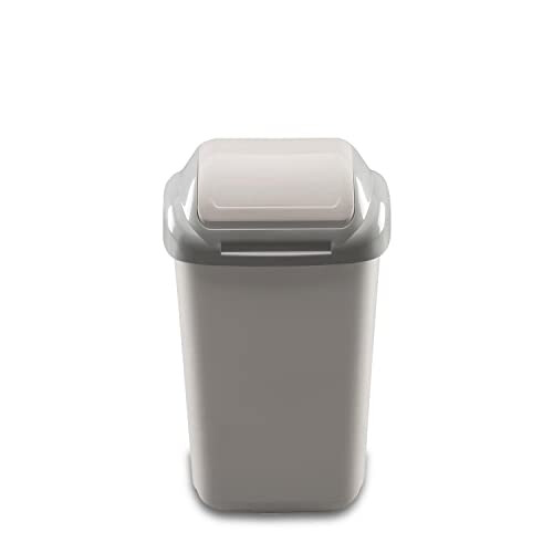 Home Centre Flip Top Classic Plastic Waste Bin 15 Litre Grey Kitchen ...