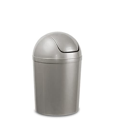 Home Centre Compact Plastic Swing Top Waste Bin 5 Litre Silver House ...