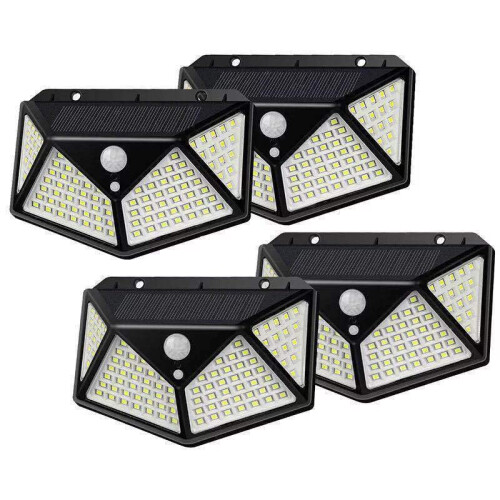Rheme LED Solar Lights, 4 x Power PIR Motion Sensor Lamp Outdoor Garden Security Wall Light 270 ...