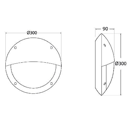 Grey Outdoor Modern Round Flush Eyelid Bulkhead Wall Light with Opal ...