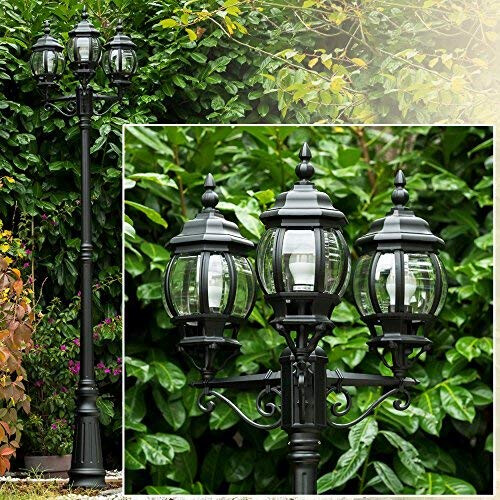 Outdoor lamp Kobe, Candelabra in Antique Look, cast Aluminium in Black ...