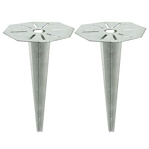 Britalia 2 Pack - Zinc Plated Ground Spike for Post Lighting & Pedestal ...