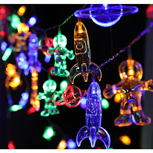 Astronaut String Light Children's Room Spaceship Rocket Pendant Light ...