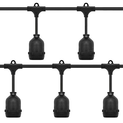15 metre Outdoor String Light Bulb Holders Heavy Duty 30 Lamp ...